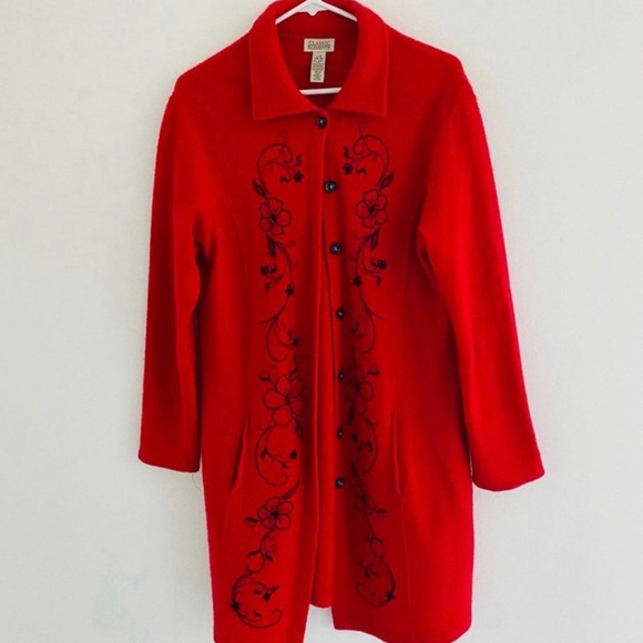 Classic Elements | Sweaters | Vintage 9s Classic Elements Red Midi Wool ...